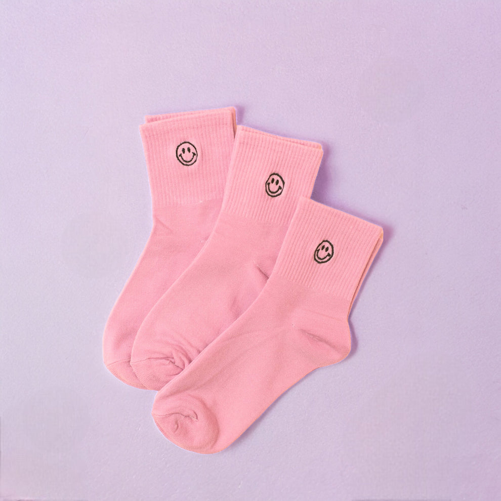 3pc Smiley Face Socks – Dabble Doll